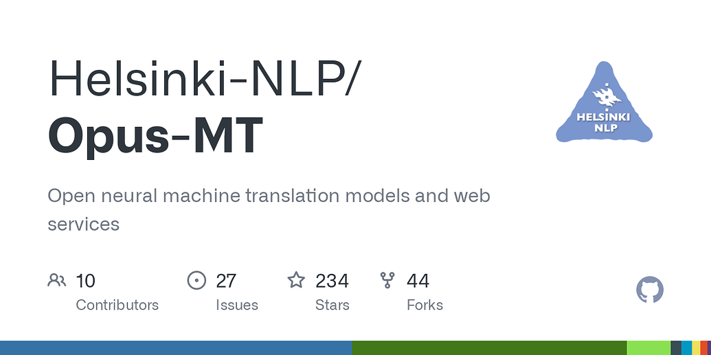 Helsinki-NLP/Opus-MT: Open neural machine translation models based on ...